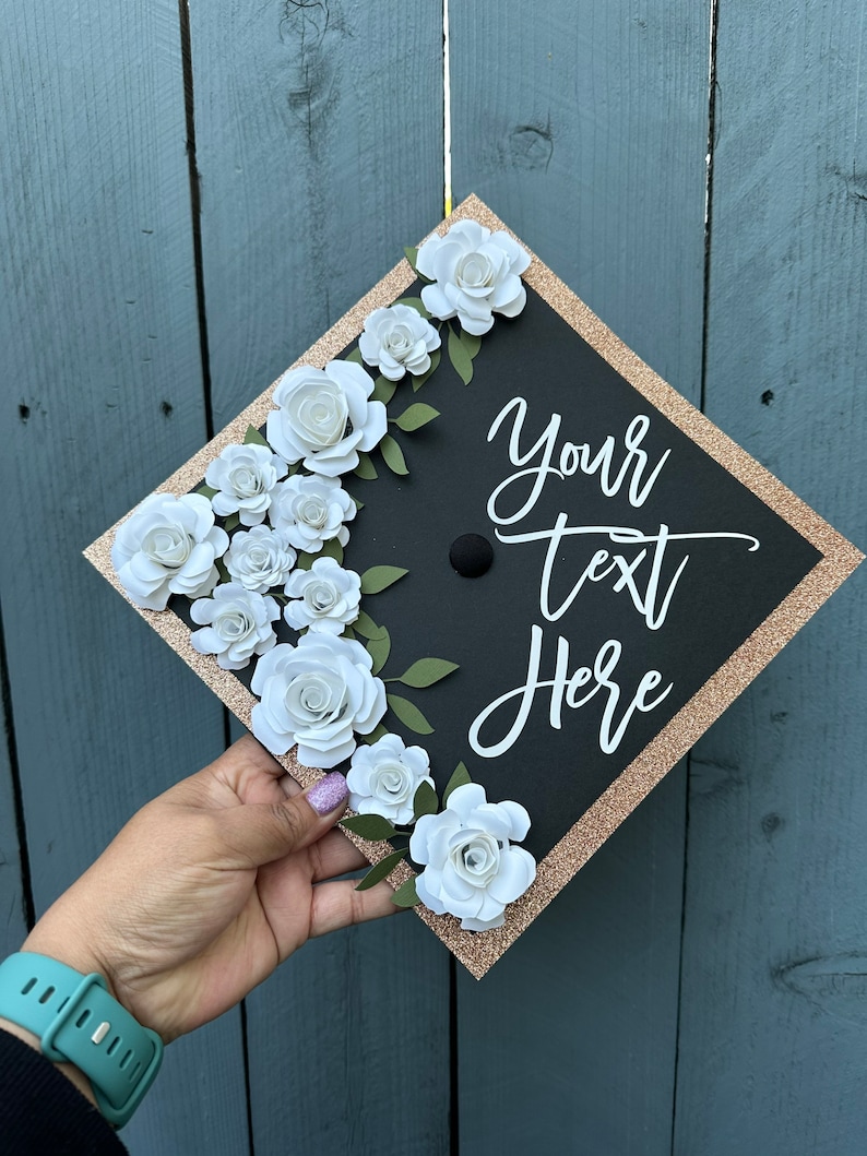 Custom Graduation Cap Topper Decorated Grad Cap Base Glitter - Etsy