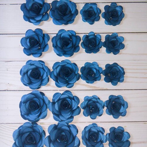 Metallic/pearl White Rolled Small Paper Flowers Rosettes - Etsy