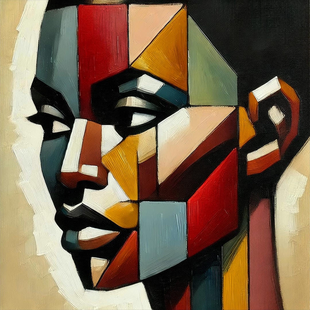 Cubist Black Woman Art, Essence of Abstraction, African American Wall ...