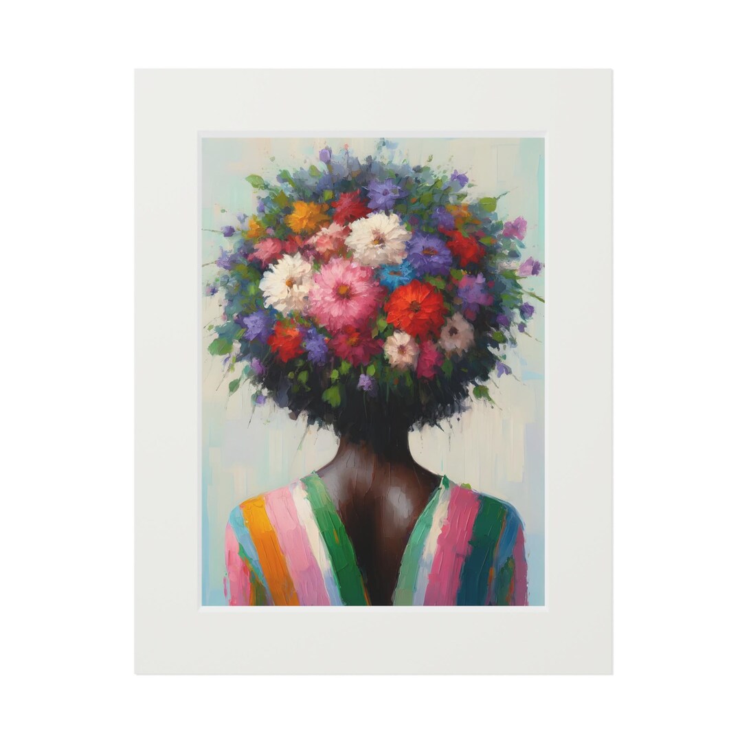 She Grows in Faith Afro Art Print Black Art Digital Artwork for Home ...