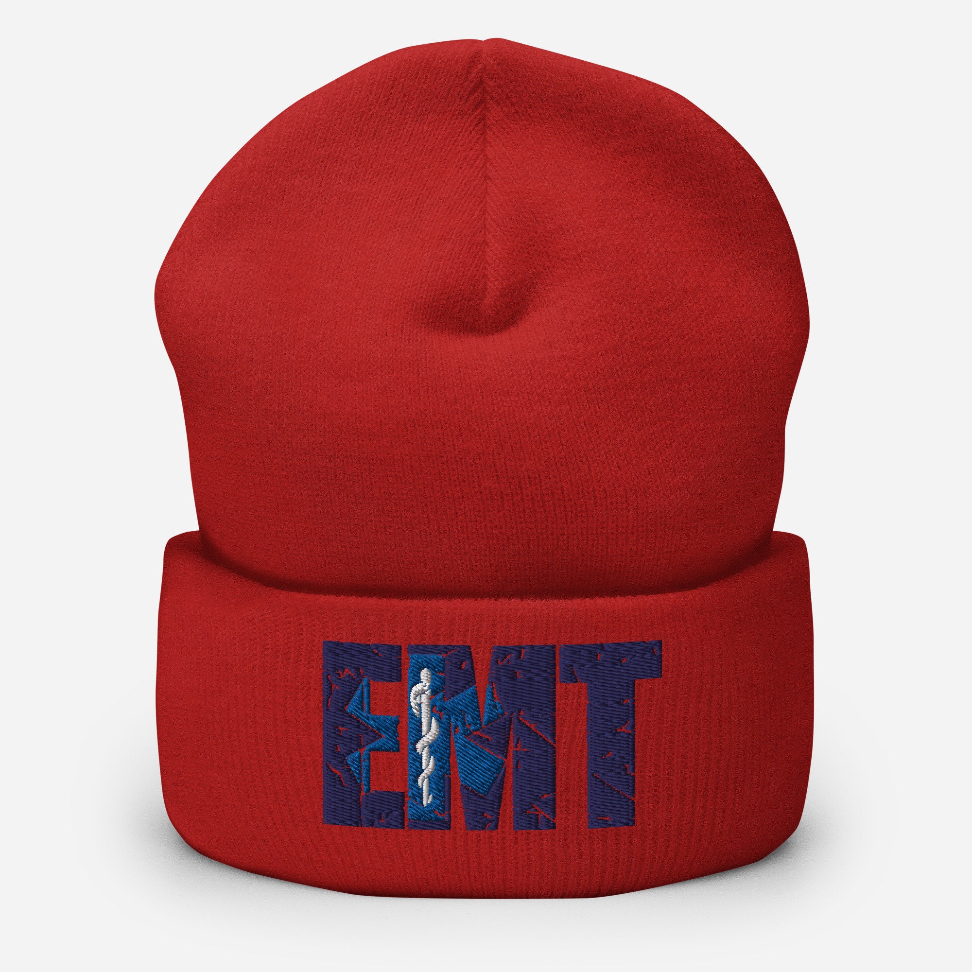 Embroidered Distressed Star of Life EMT Cuffed Beanie - Etsy
