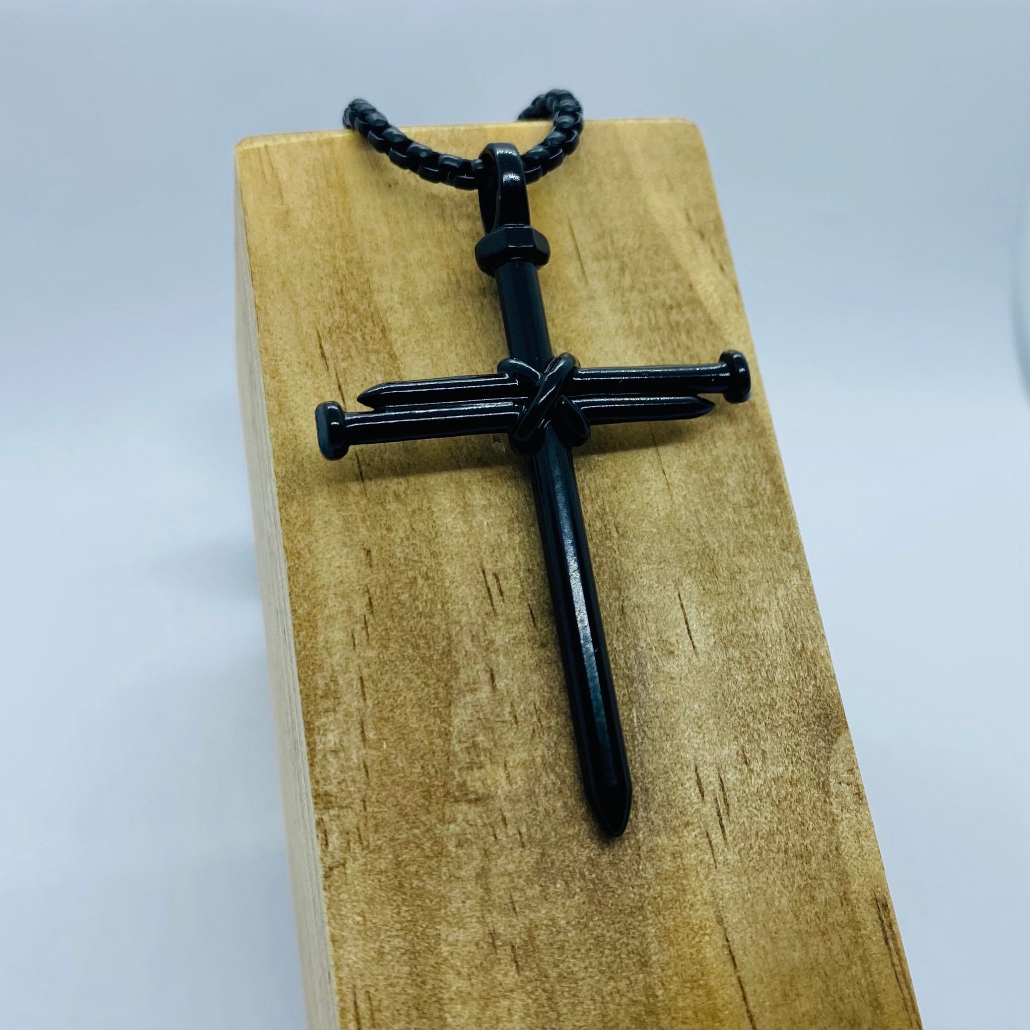 3 Nail Cross Necklace - Etsy
