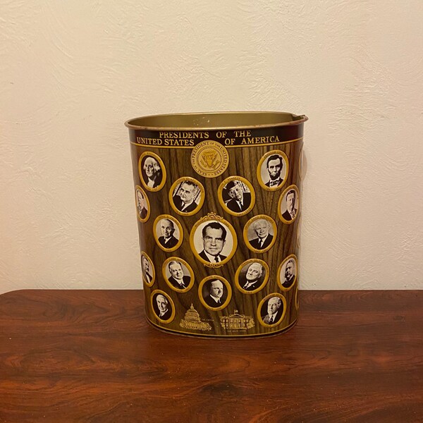 Vintage Trash Can - Etsy