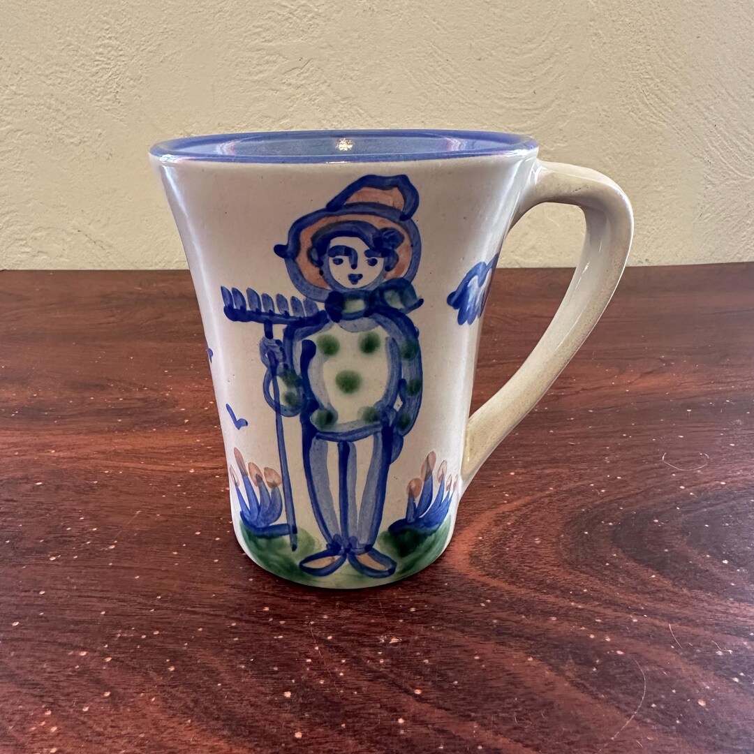 Vintage M.A Hadley Pottery Hand Painted Farmer/ Gardener 12 Ounce ...