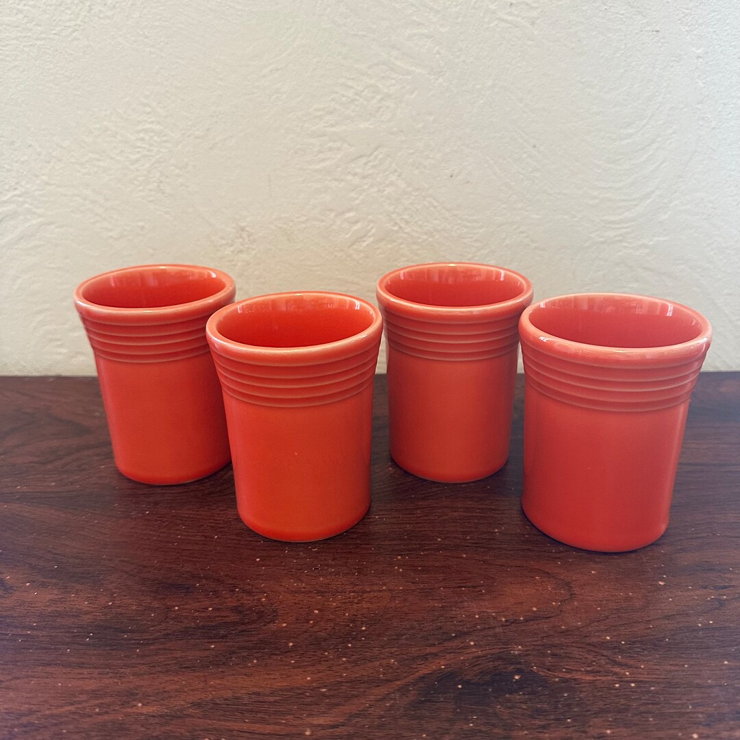 Vintage 1996 Fiesta 60th Anniversary Persimmon Color 8 Ounce Tumblers ...