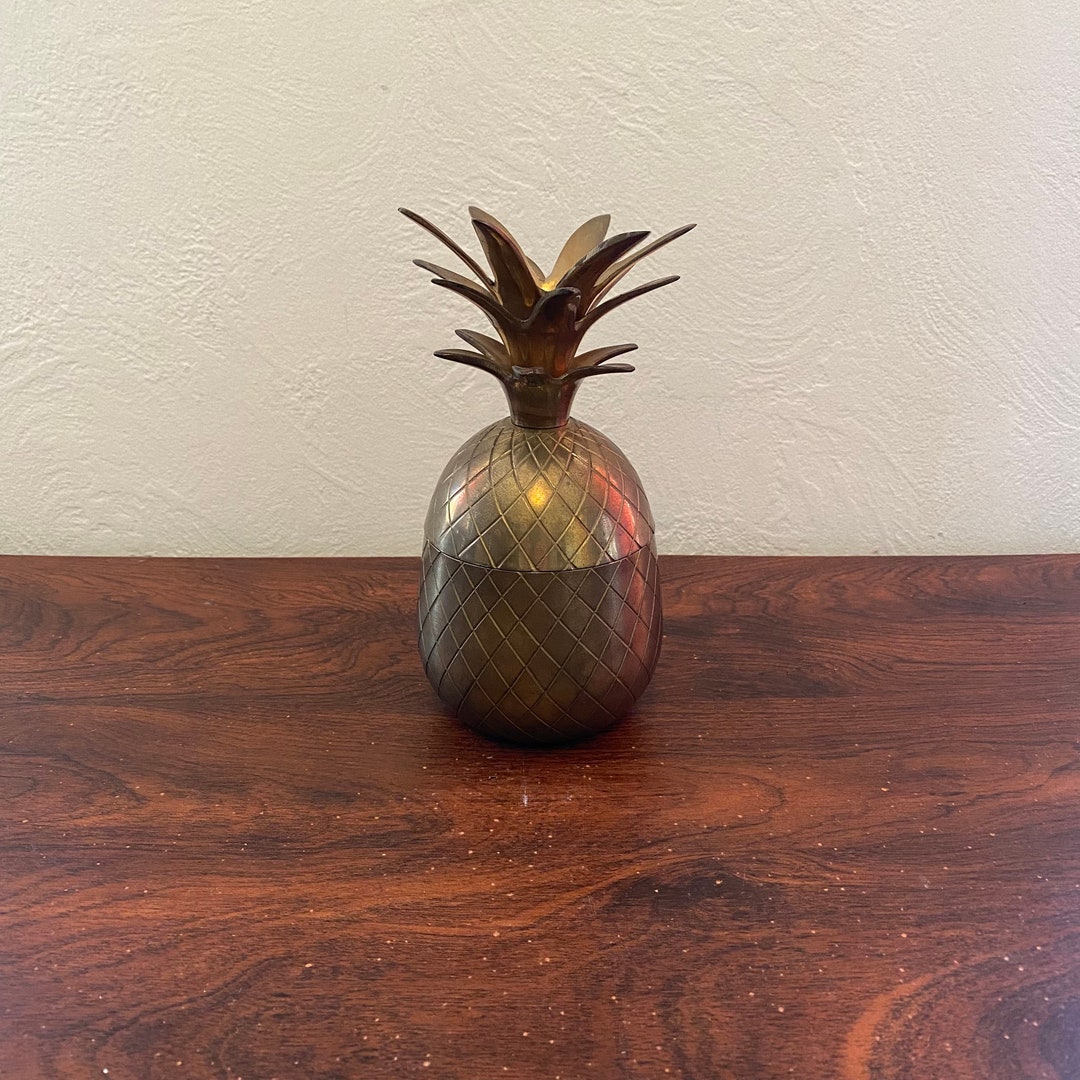 Vintage Solid Brass Pineapple 2 Piece Ice Bucket Jar/container 8 Tall ...