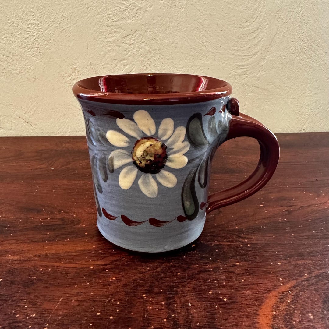 Vintage Eldreth Pottery 2003 Red Ware Daisy 12 Ounce Coffee Mug - Etsy