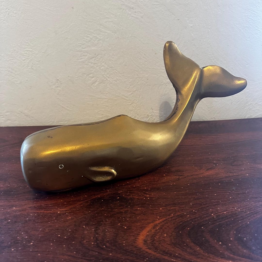 Vintage Large Solid Brass Whale Figurine/ Statue 12” Long - Etsy