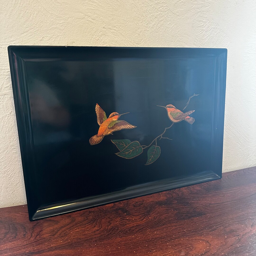 Vintage 1960’s MCM Large Couroc of Monterey Couroc Hummingbird Lacquer ...