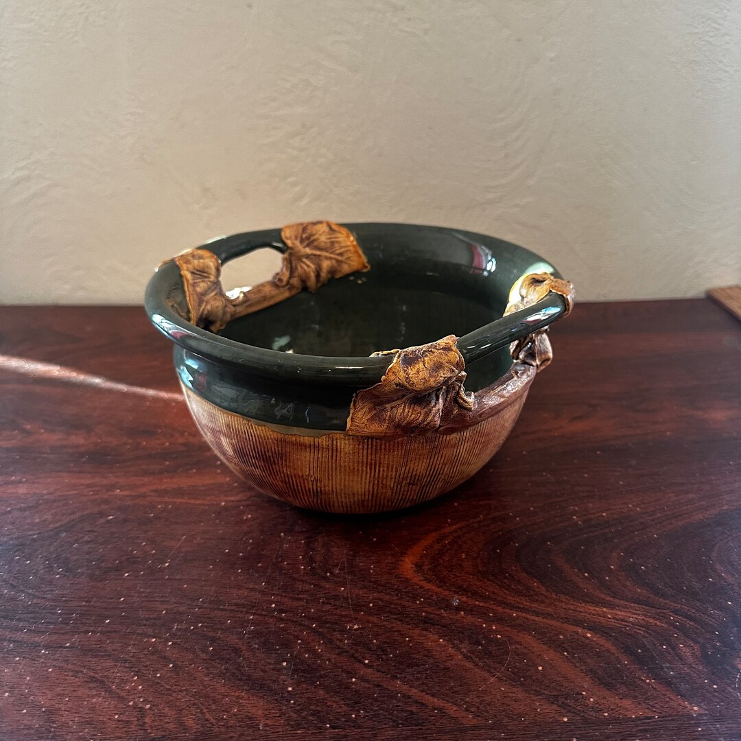 Vintage Signed Ellen Evans Terrafirma Pottery 2 Handle Serving Bowl ...