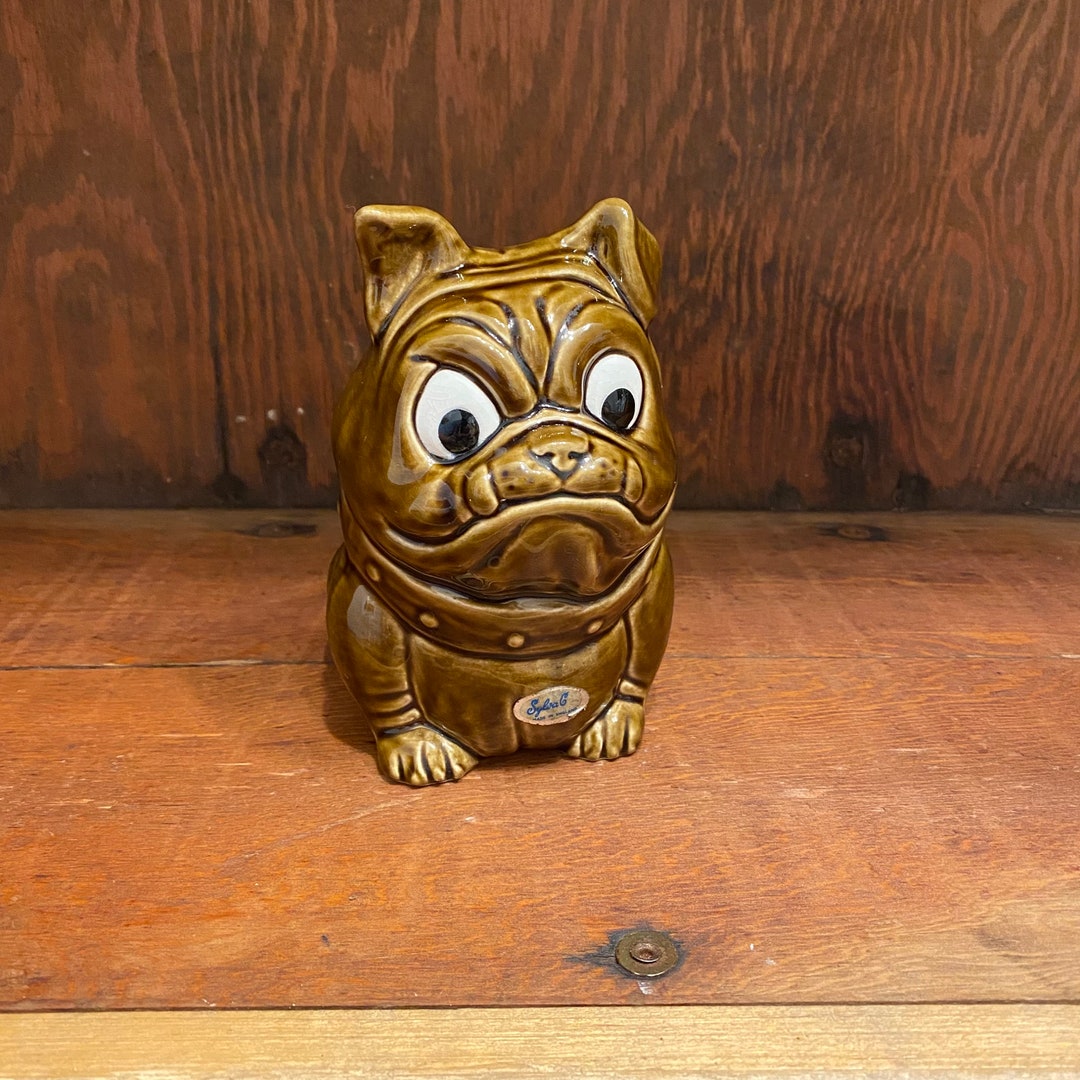 Vintage Sylvac England 5096 Green Bulldog Piggy Bank 6” Tall - Etsy