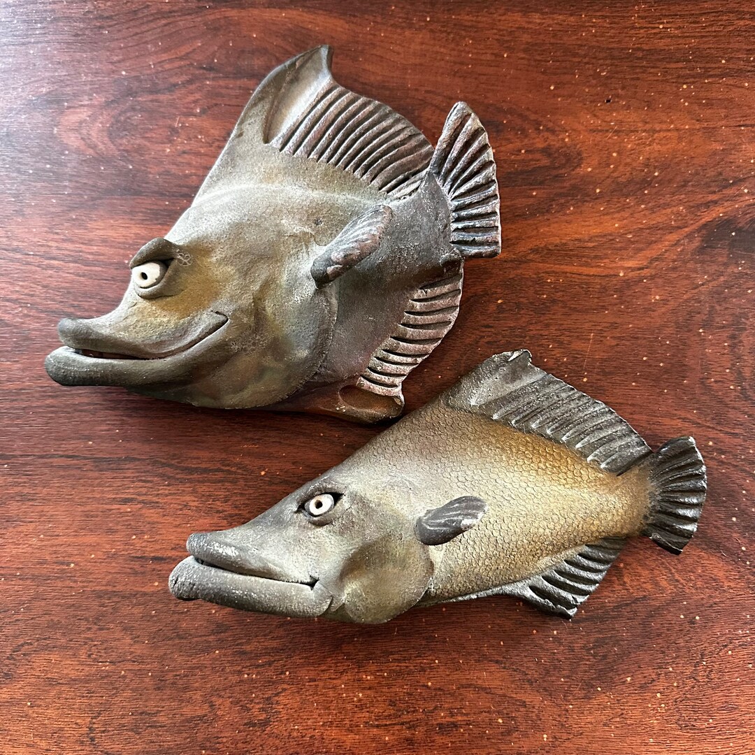 Vintage Pair of 1993 Mike Quinn- Fish With Attitude Raku Fired Wall ...