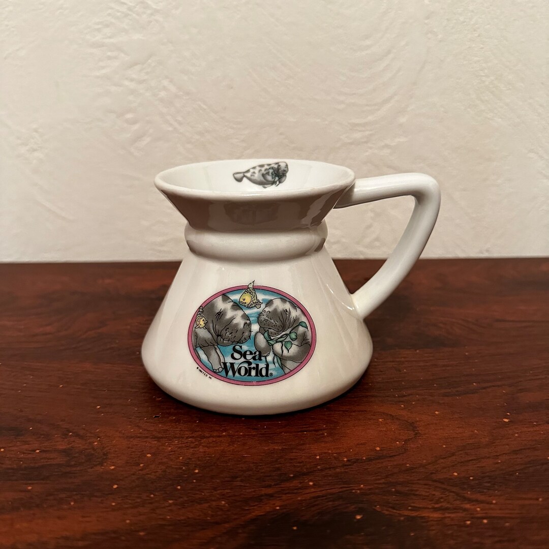 Vintage 1990’s Seaworld Manatee No Spill Coffee Mug - Etsy