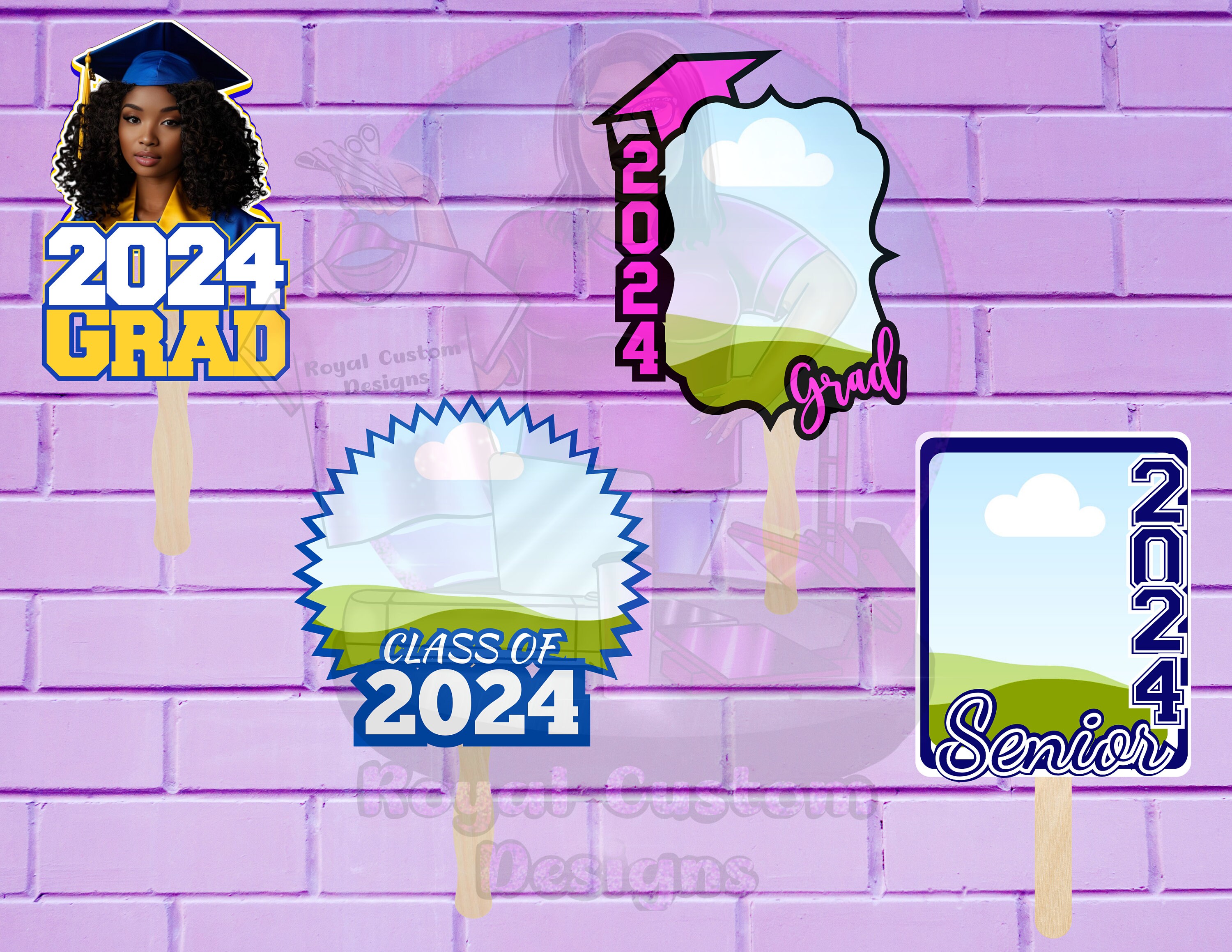 Grad Fans 2024 3 Editable Grad Fans Canva Editable - Etsy