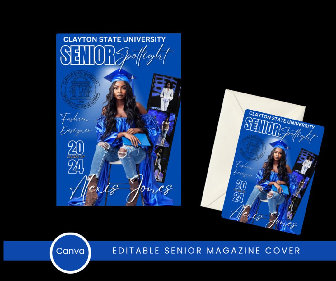 Blue Senior Magazine Template, Graduation 2024, Grad, 2024, Magazine ...