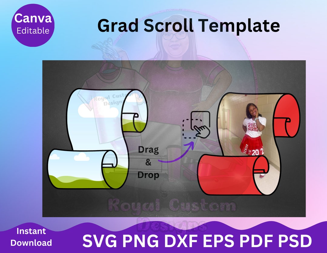 Grad Scroll Template, Canva Editable Template, - Etsy