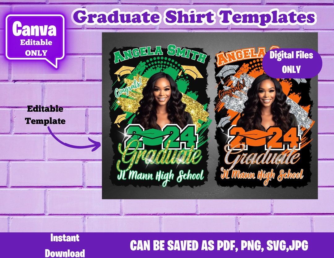 Graduate Season 2024 Shirt Template 2 Editable Canva Templates - Etsy