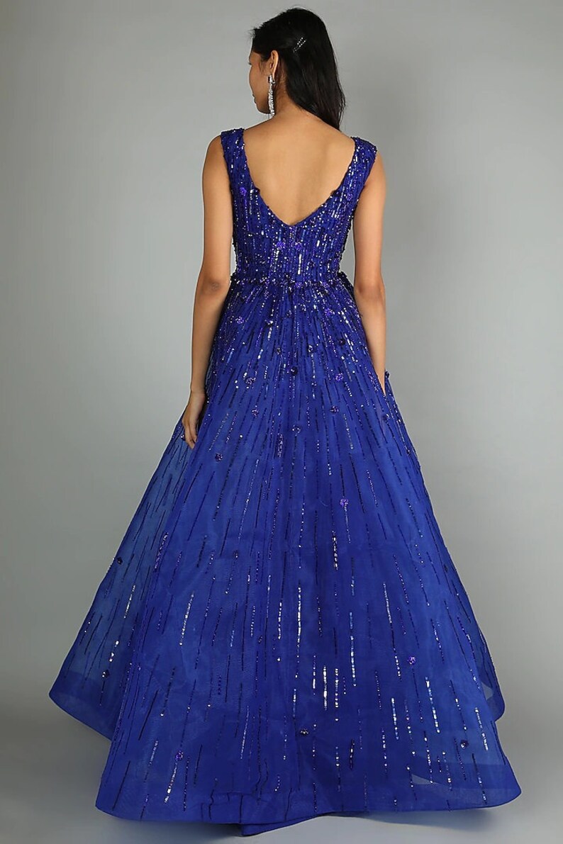 Cobalt Blue Gown With Embroidery --prom, Evening Dress, Wedding Party ...