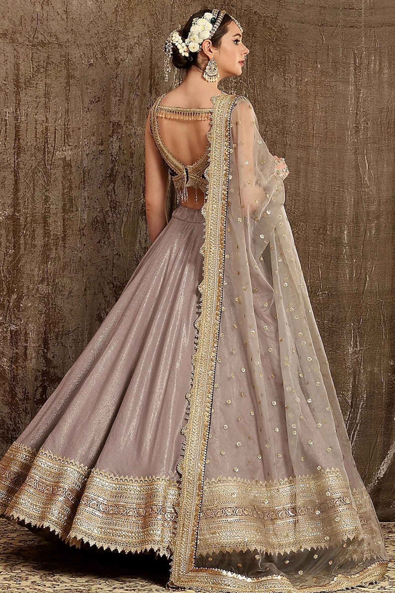 Grey Machine Embroidered Lehenga Setcocktail Wedding Party - Etsy