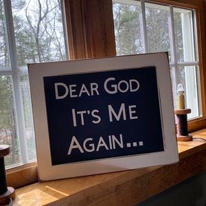 Dear God It's Me Again Wooden Sign with Prayer Bedroom | Etsy