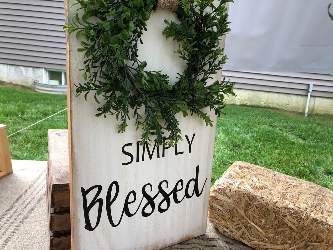 Simply Blessed Simply Blessed Sign With Wreath - Etsy