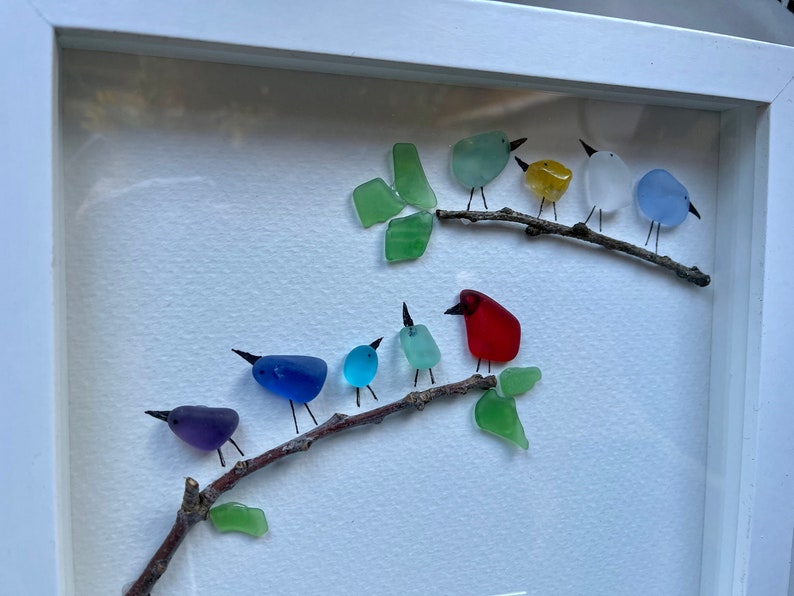 Sea Glass Pebble Art Pebble Art Birds T For Her Etsy