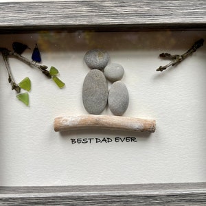 Sea Glass Pebble Art, Pebble Art Best Dad Ever, Gift for Her, Fathers ...