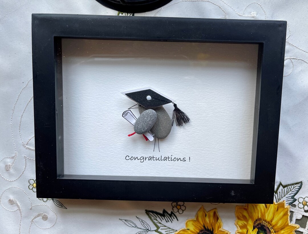 Sea Glass Pebble Art, Congratulations Grad, Graduation Gift, Seaglass ...