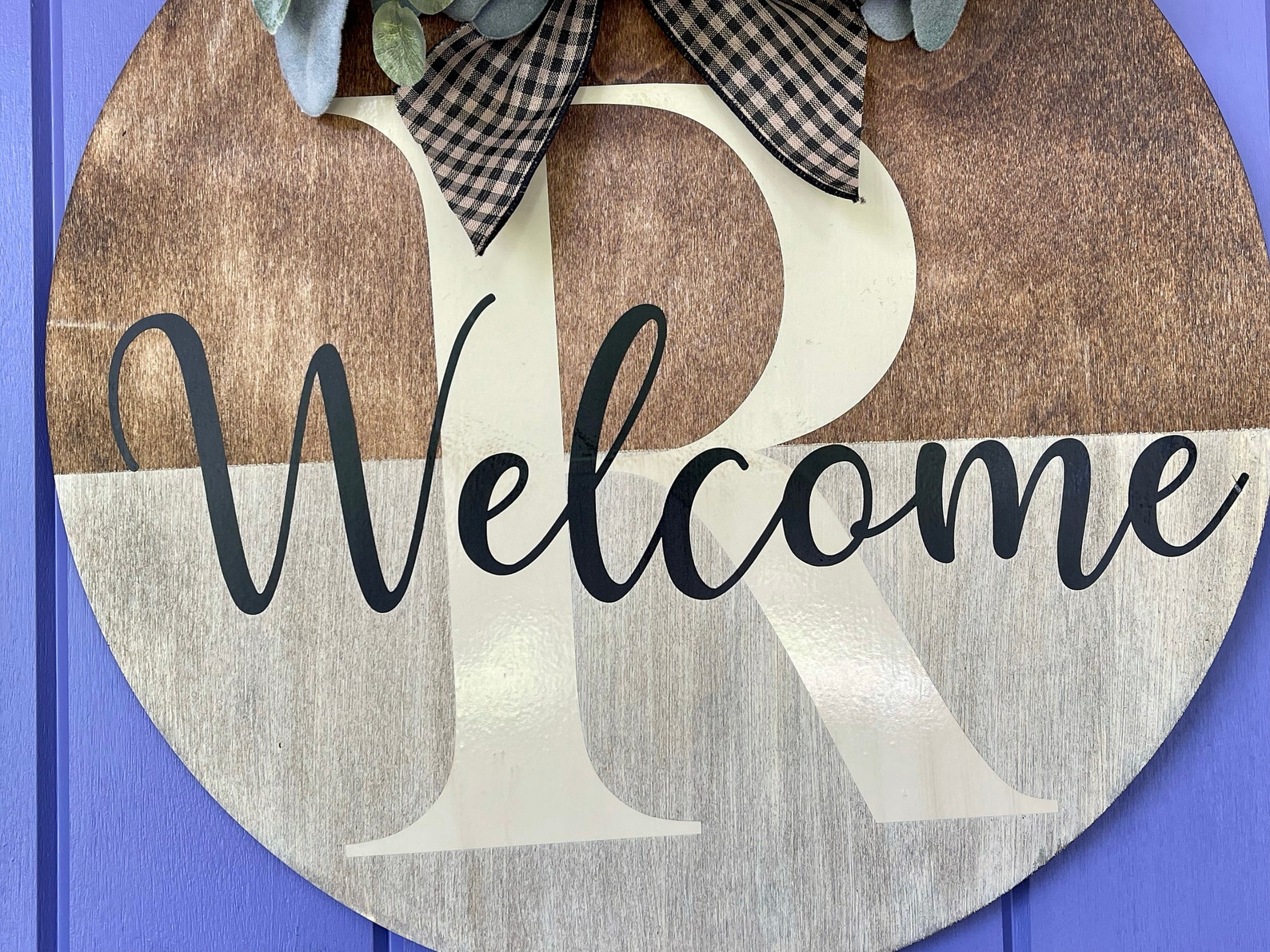 Front Door Décor Welcome Sign for Front Door Wooden Round | Etsy