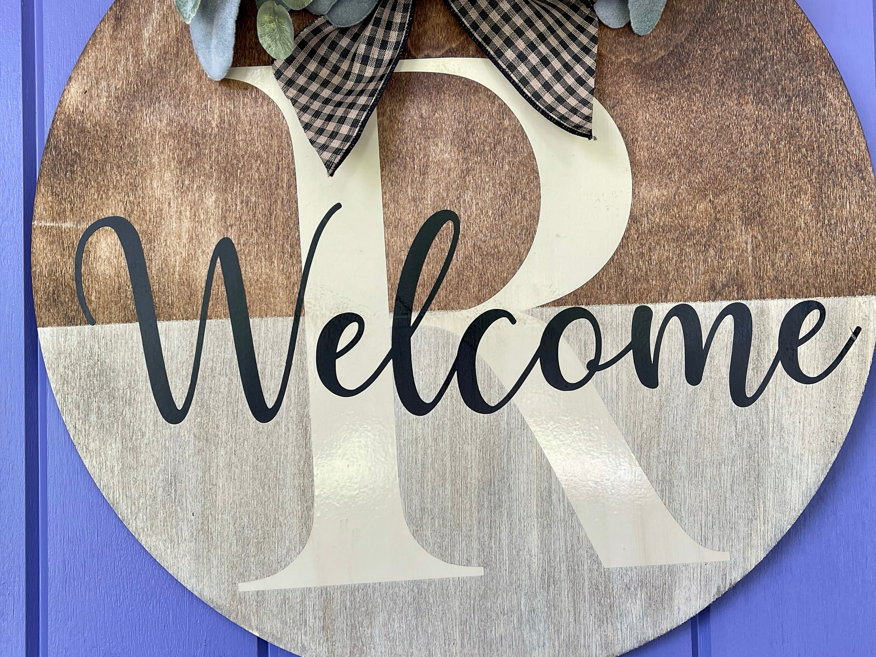 Front Door Décor Welcome Sign for Front Door Wooden Round - Etsy