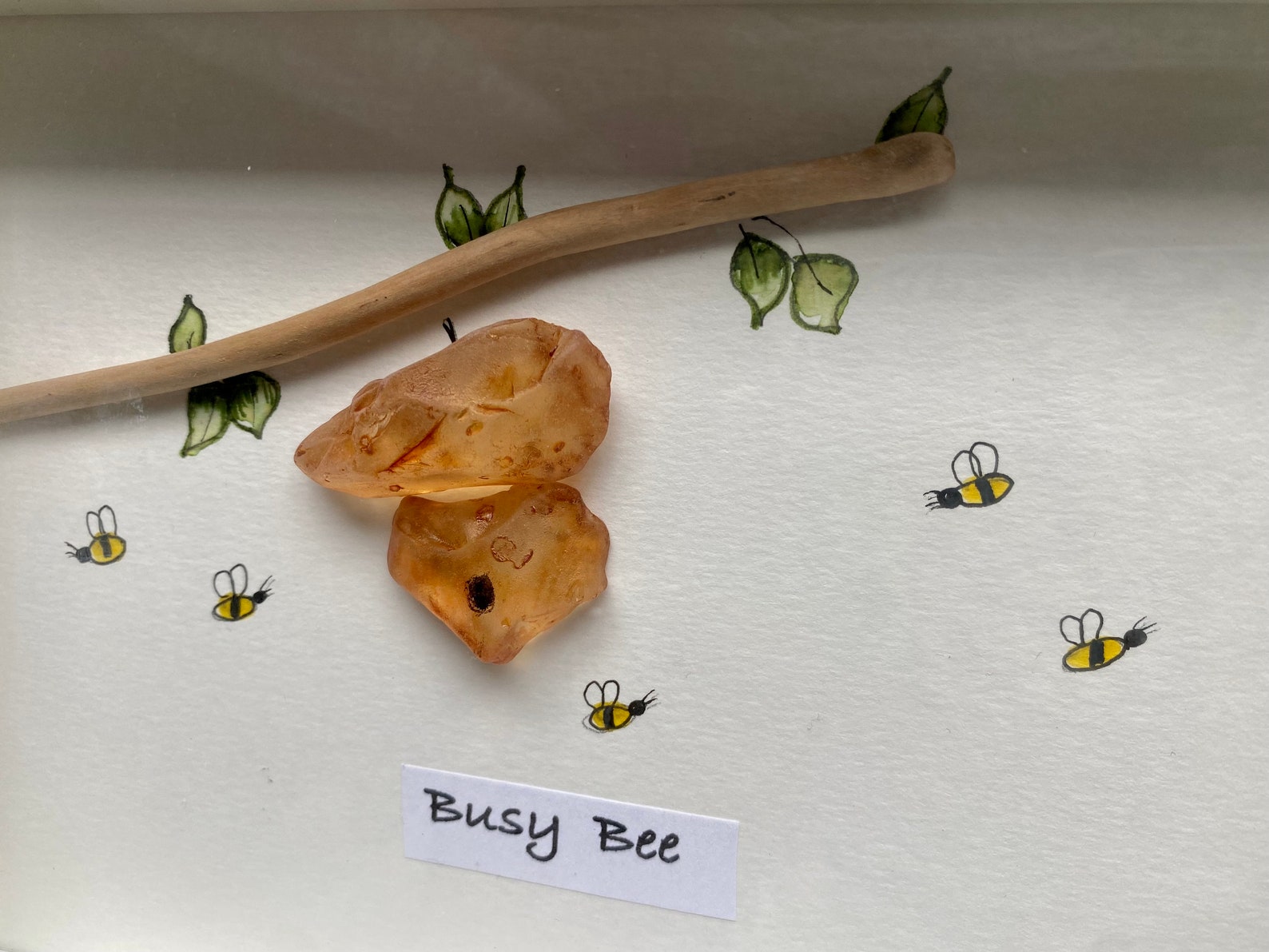 Sea Glass Pebble Art Pebble Art Bee Hive Gift for Her - Etsy