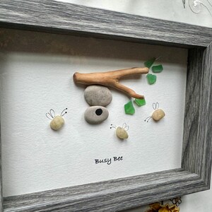 Sea Glass Pebble Art, Pebble Art Bee Hive, Gift for Her, Friendship ...