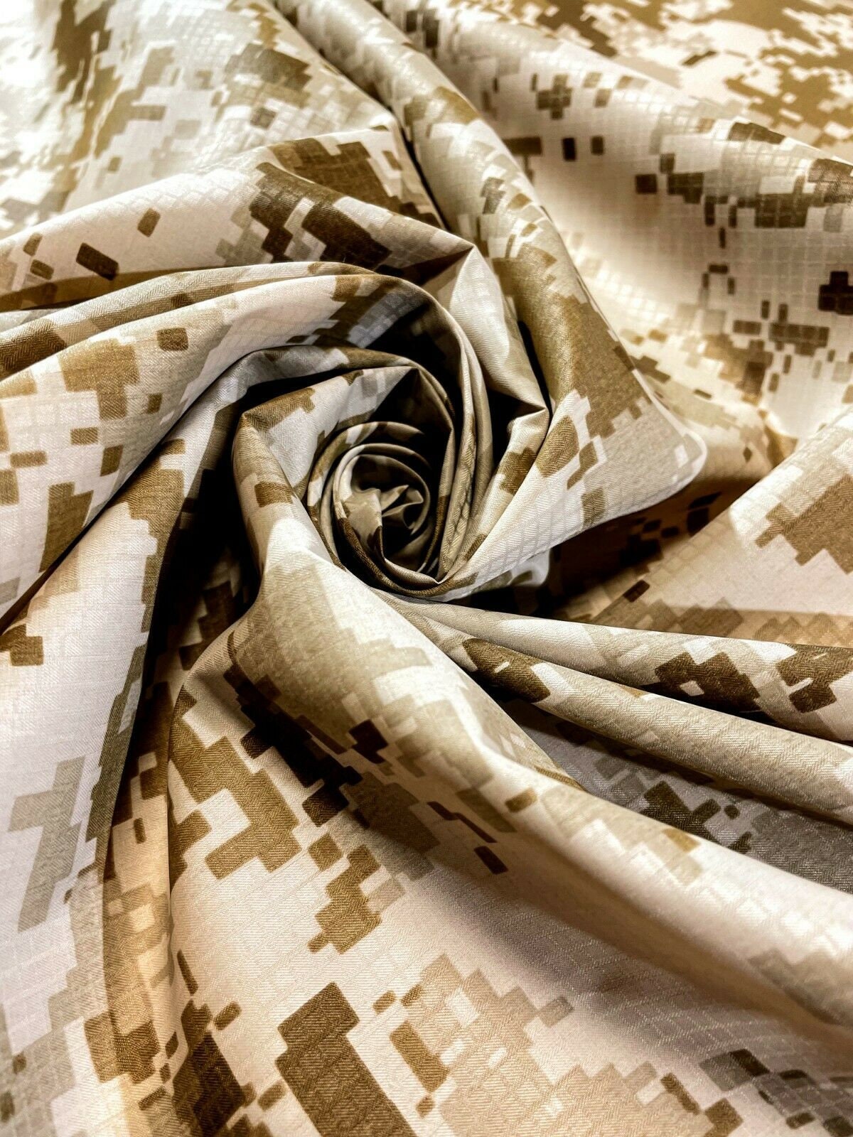 1.55 Oz Marpat Desert Tan Ripstop Military Nylon Hunting Fabric 60 Wide DWR