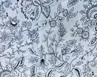 Navy Toile Fabric | Etsy