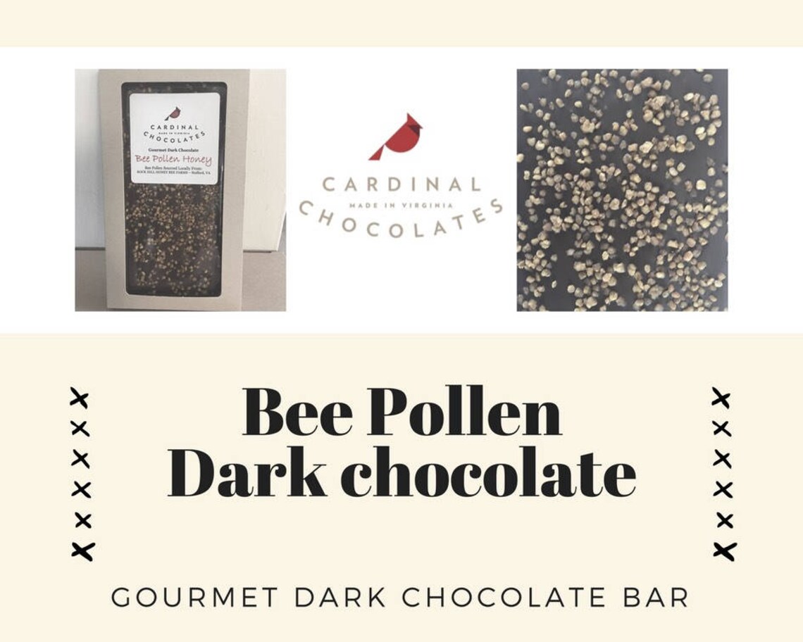 Bee Pollen Chocolate Bar. Available in Milk Chocolate, Dark Chocolate ...