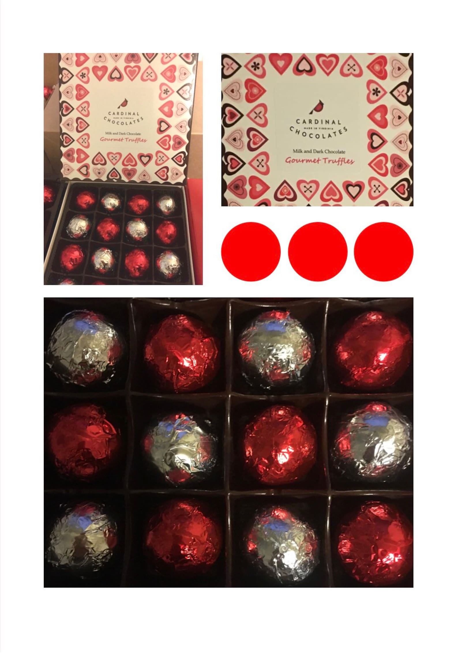 Gourmet Milk and Dark Chocolate Truffles Heart Love Box - Etsy.de