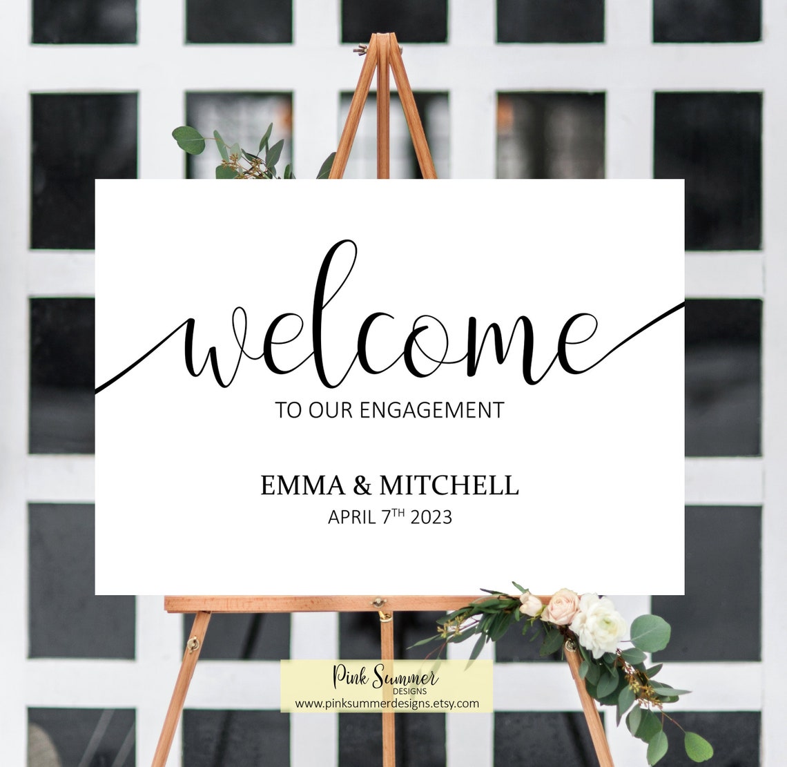 Modern Engagement Signs Printable Welcome Engagement Sign - Etsy Australia