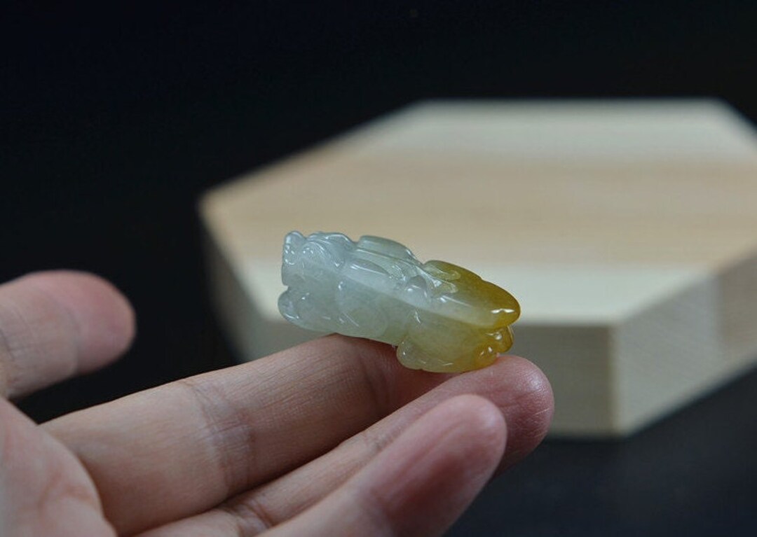 Yellow Pixiu Statue Jadeite Pendant Necklace 4266 - Etsy