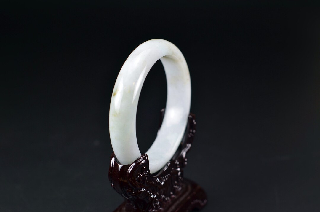 Authentic Natural Jadeite Jade Bangle White Color 57mm 14022069 - Etsy
