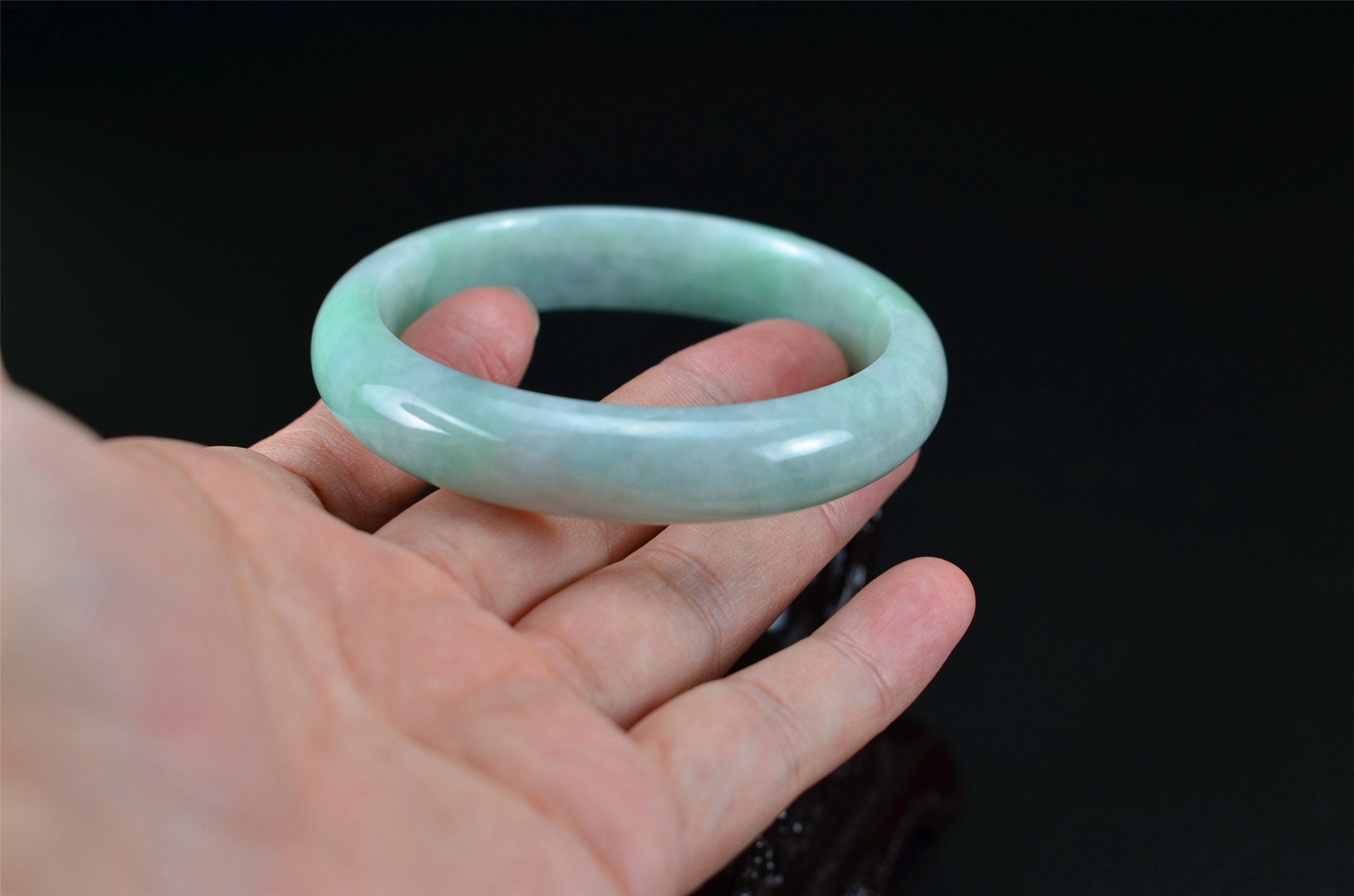 Natural Chinese Jade Bangle Grade A Jadeite Green Jadeite - Etsy