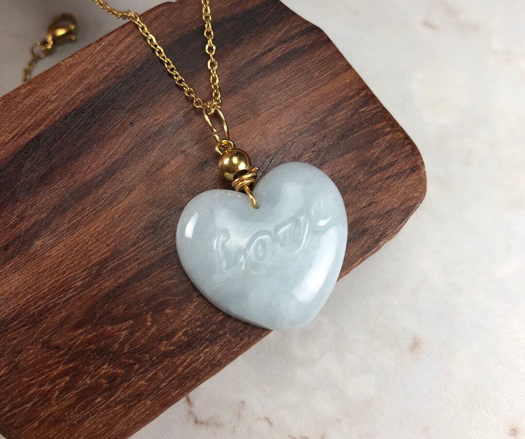 Natural Jadeite Love Heart Pendant Jade Necklace 20092250 Clearance ...