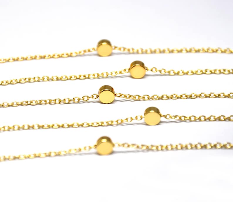 Silver Dot Necklace, Simple Necklace, Silver Circle Necklace, Dainty ...