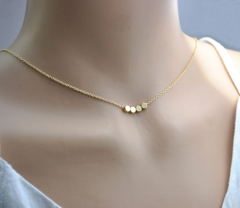 Silver Dot Necklace, Simple Necklace, Silver Circle Necklace, Dainty ...