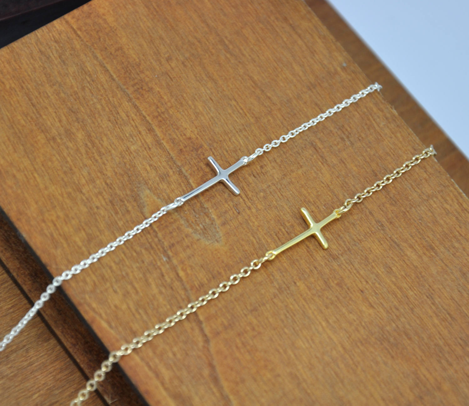 Cross Necklace Dainty Cross Necklace in Gold or Silver - Etsy