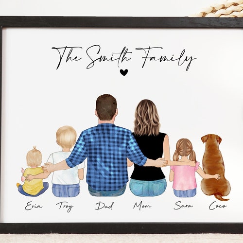 Home Décor Home & Living CREATOR Family Portrait with Kids Gift for Dad ...