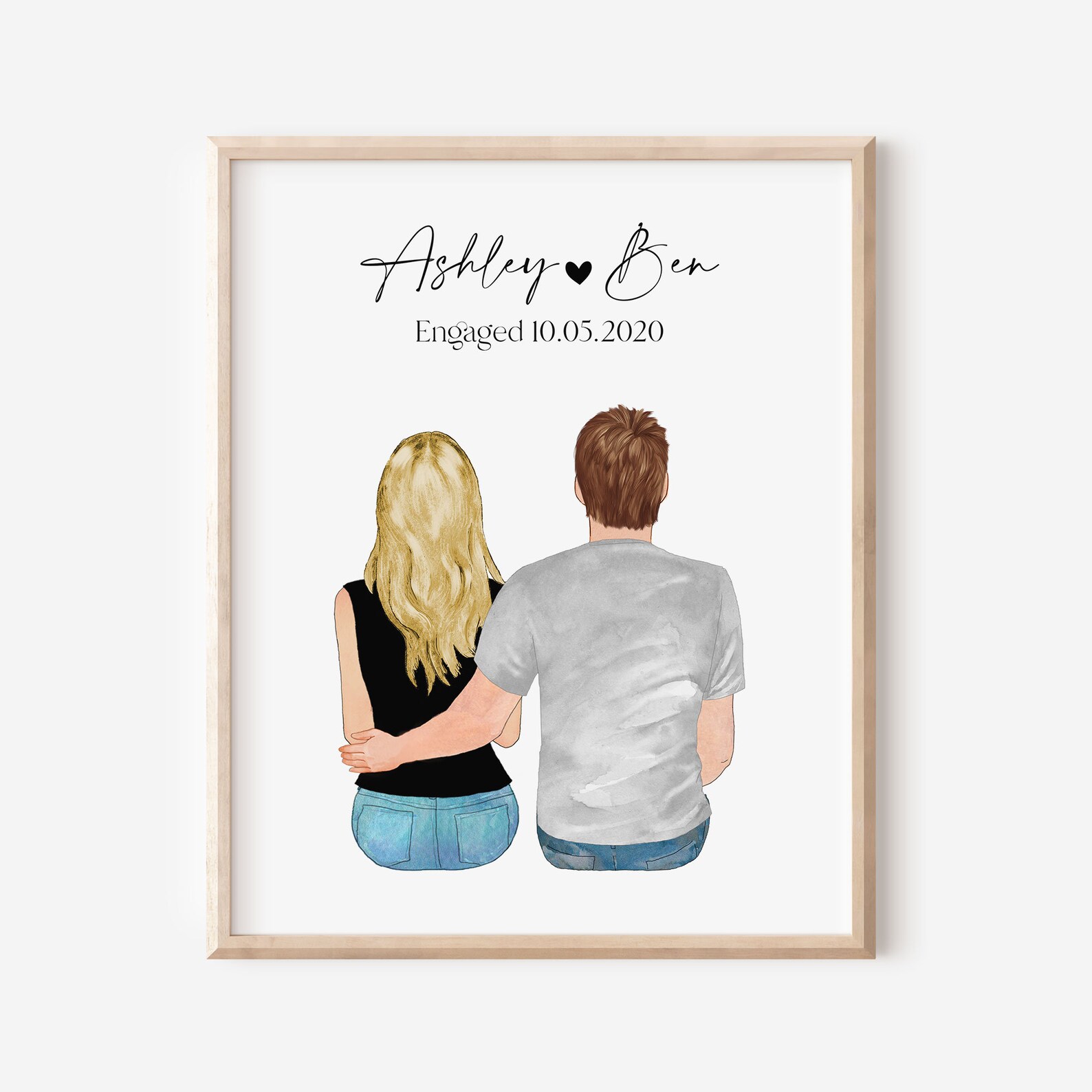 Custom Engagement Gift, Personalized Couple Print, Wedding Gift ...