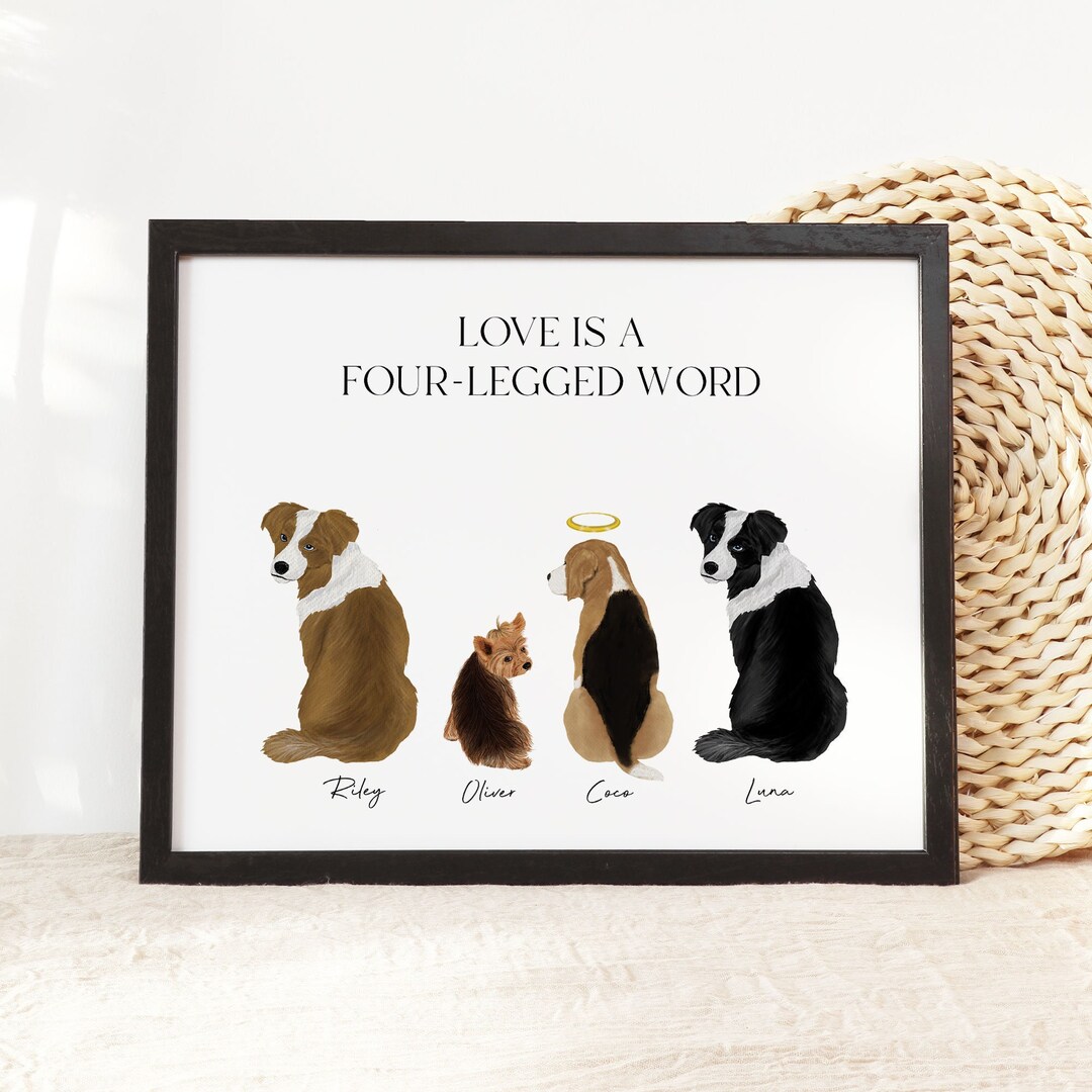 Personalized Pet Portrait Printable, Personalized Pet Wall Art ,fathers ...
