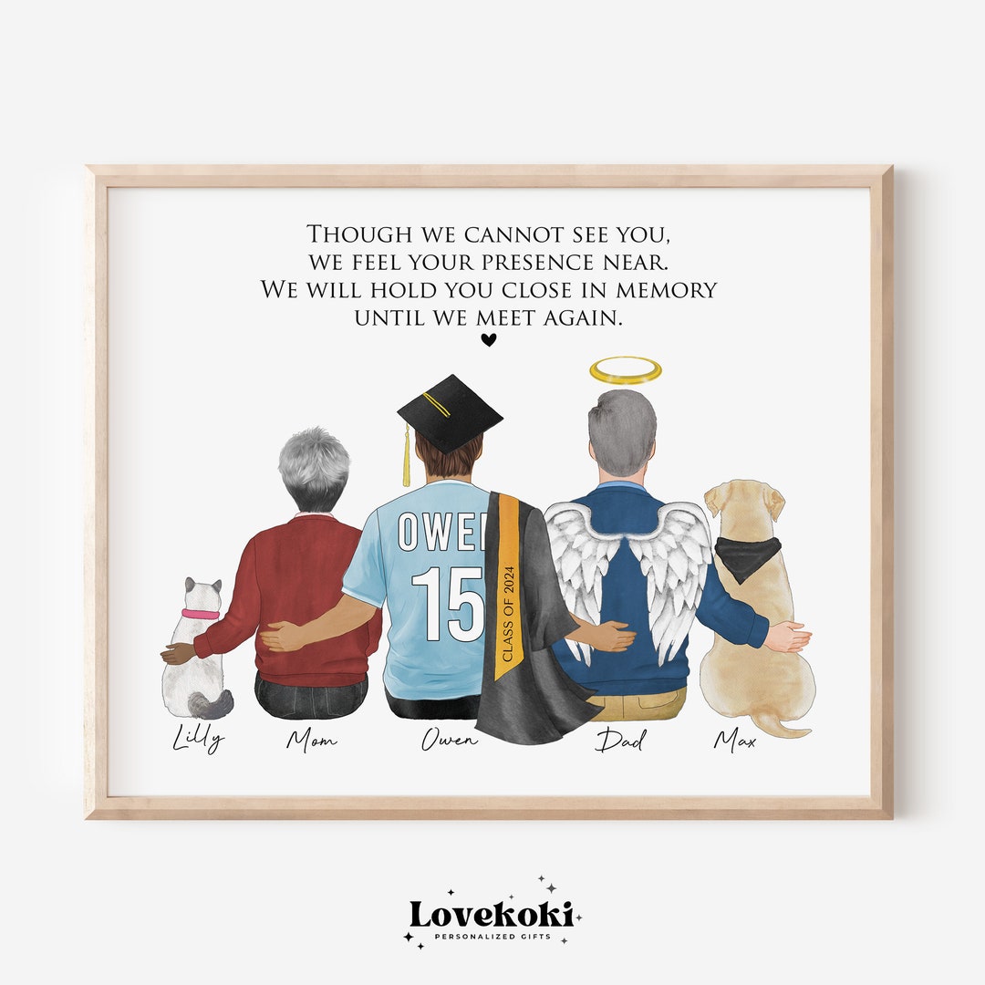 Custom Soccer Graduation Memorial Family With Pets Print, Personalized ...