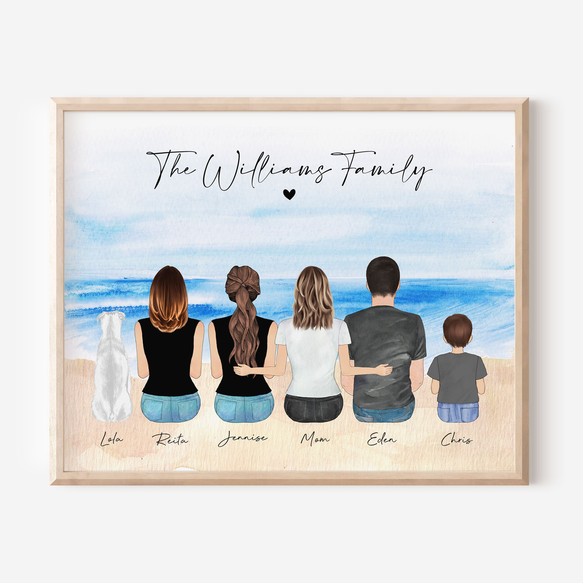Digital Prints personalized mothers day gift beach family wall art ...
