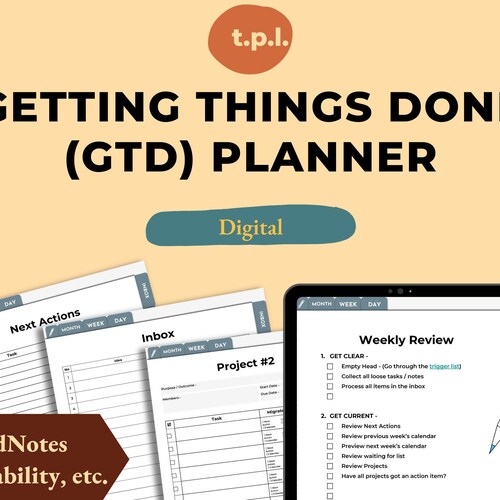 Getting Things Done Digital Planner for Ipad & Tablets GTD - Etsy